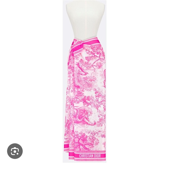 Dior | Skirts | Dior Pink Toile De Jouy Pareo | Poshmark